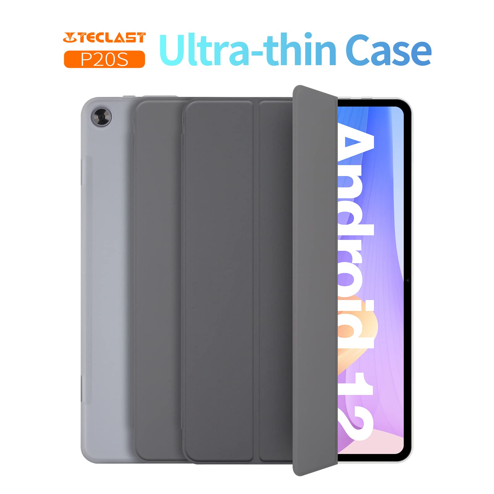 TECLAST Protective Cover Case for 10.1/10 Inch P20S Tablet, PU Leather Fold Stand Flip Case