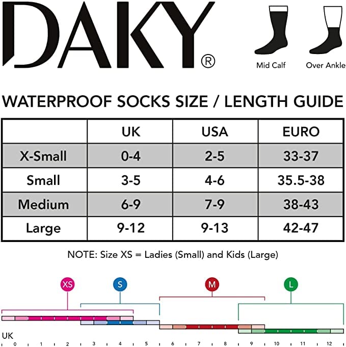 DAKY Waterproof Socks - Phantom X | Men & Women’s outdoor socks for cycling, hiking, running and climbing