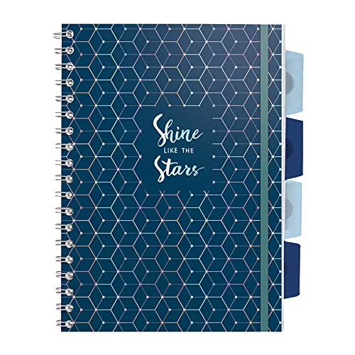 Pukka Pad, 5 Subject Spiral Notebook 3-Pack with Repositionable Dividers - 200 Pages of 80GSM Paper with Perforated Edges, Great for Office, Planning, Staying Organized, Glee, B5-7 X 10in
