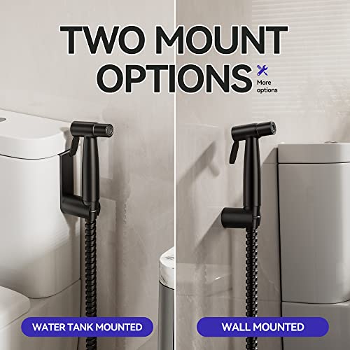 Handheld Bidet Sprayer for Toilet, FES Stainless Steel Adjustable Pressure Control Bidet Faucet Diaper Sprayer Set with Hose Attachment Easy Install for Kitchen and Toilet Cleaning