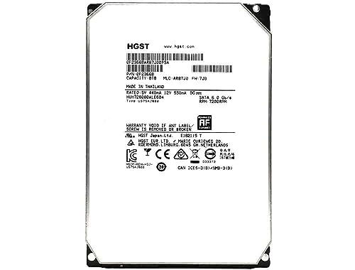 HGST HUH728080ALE604 Ultrastar He8 (Helium Platform) 8TB 7200RPM 128MB Cache SATA 6.0Gb/s 3.5inch Internal Enterprise Hard Drive - 0F23668 (Renewed)