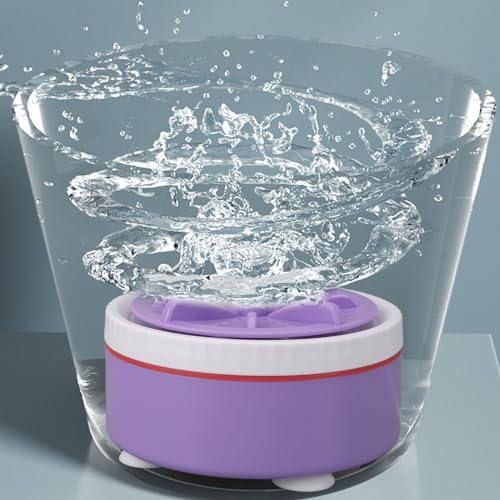 Mini Turbo Washing Machine Efficient Portable Washer for Small Clothes Baby Clothes Fruit Plates for Individual Traveling (Purple)