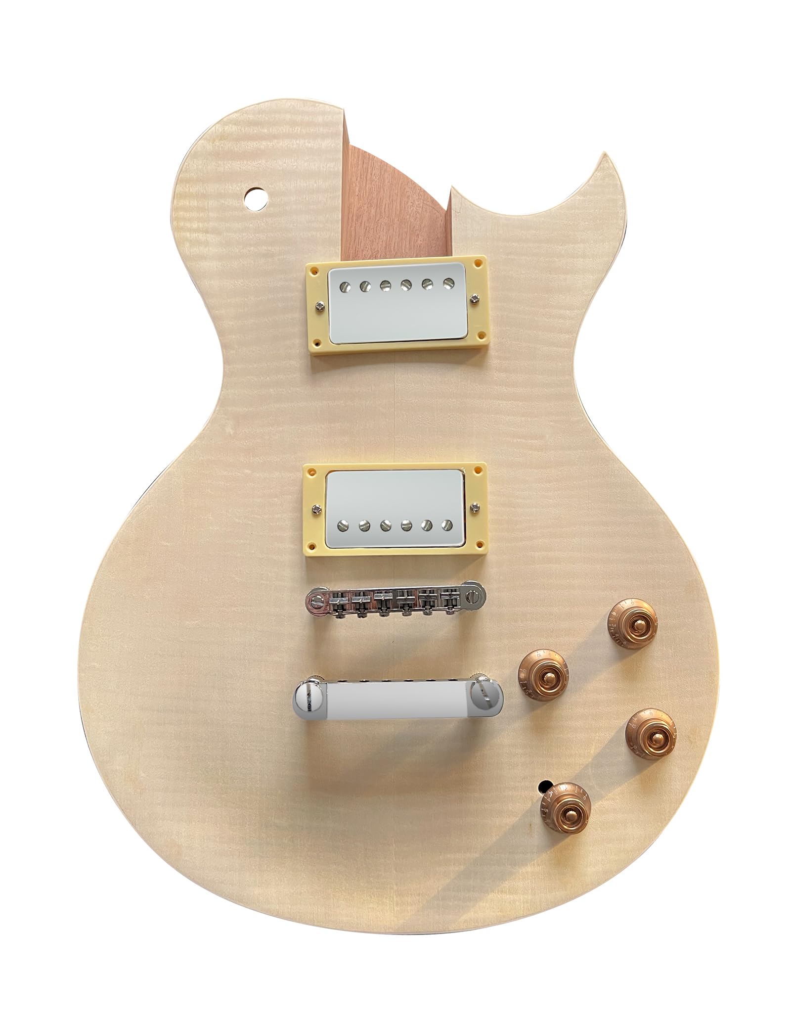 Fistrock DIY Electric Guitar Kit Beginner Kits 6 String with Curved Mahogany Body AAA Flamed Maple Top Mahogany Neck Rosewood Fingerboard Chrome Hardware Build Your Own Guitar.