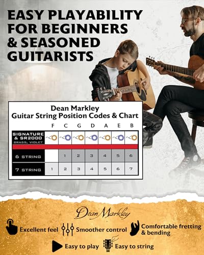 Dean Markley Signature Vintage Bronze Acoustic Guitar Strings 6 String Set, 12-54 Acoustic Guitar Strings Medium Light, Precision Wound Guitar Strings Acoustic with Superior Tone Quality, Made in USA