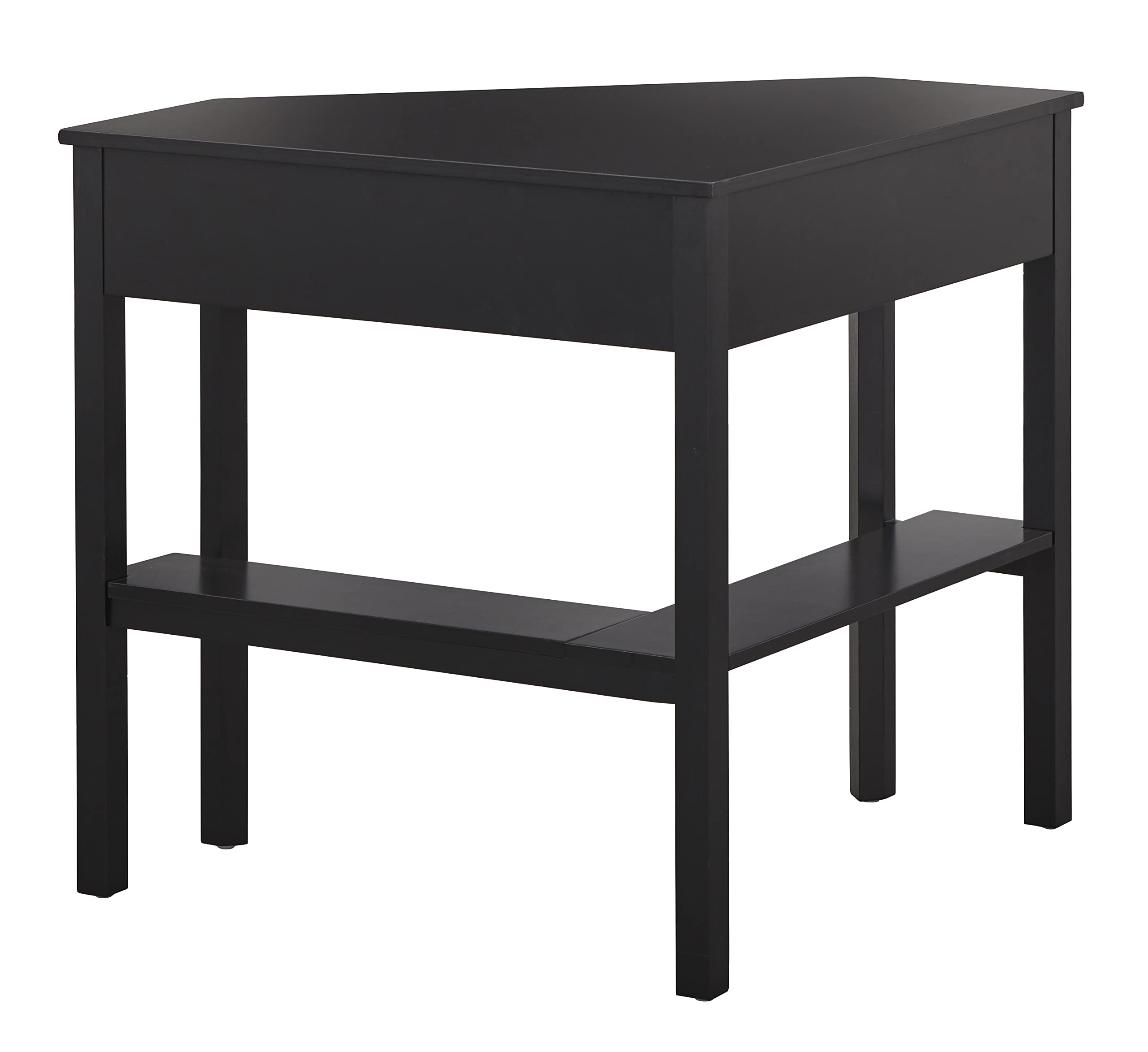 Target Marketing Systems Ellen Corner Desk Drawer and One Storage Shelf for Living Room, Bedroom, or Home Office, Small Computer Table, 42" W x 30" H, Antique Blue