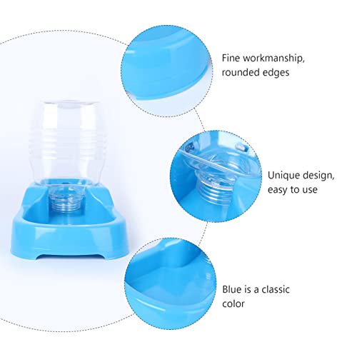 Mipcase Dog Water Feeder, Dog Water Dispenser Large, Automatic Pet Food Water Dispenser Plastic Food Feeding Bowls for Dogs Cats (Blue)