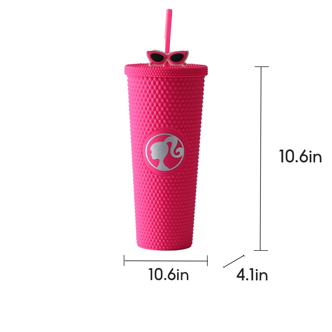 MINISO Barbie Collection Studded Tumbler with Straw (700mL), Fashionable and Functional Drinkware for Barbie Enthusiasts
