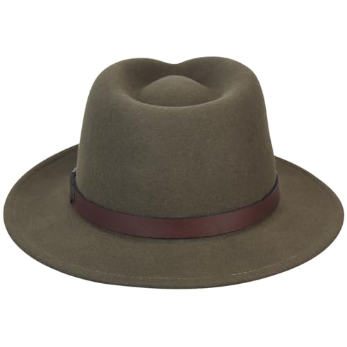Country Gentleman Dickens GentleFelt Fedora Khaki, Large