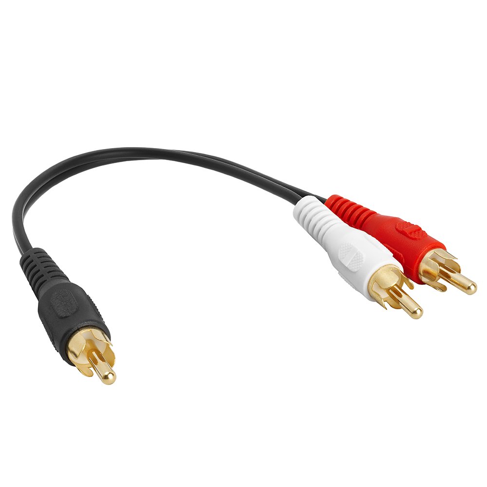 Cmple - [5 Pack 1 RCA Male to 2 RCA Male Stereo Audio Y-Cable, 2 RCA Plugs to 1 RCA Plug Audio Stereo Subwoofer Cable