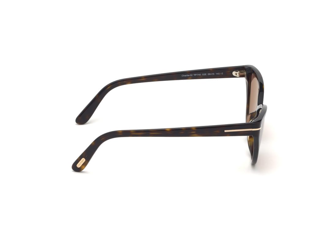 Tom Ford Cateye Sunglasses TF740 Charlie-02 52E Dark Havana 56mm FT0740