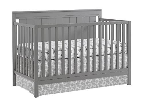 Oxford Baby Lazio 4-in-1 Convertible Crib, Dove Gray, GreenGuard Gold Certified
