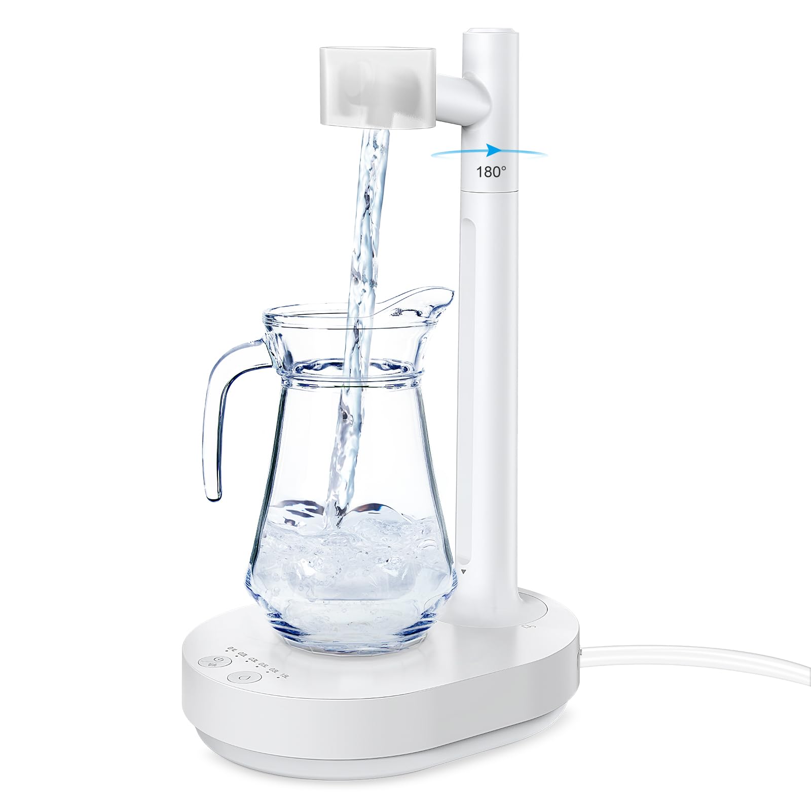 Desktop Water Dispenser for 5 Gallon Bottle, Table & Bottle Use Water Pump with 7 Level Quantitative, Portable & Detachable Water Bottle Dispenser, USB Charging Water Pump for Home, Office, Outdoor
