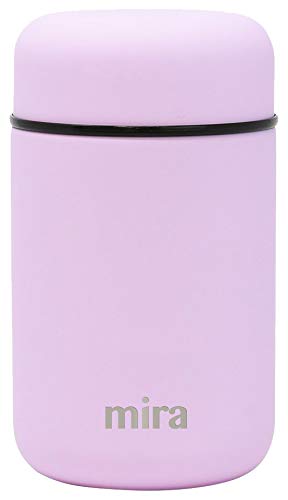MIRA Insulated Food Jar Thermos for Hot Food & Soup, Compact Stainless Steel Vacuum Lunch Container for Meals To Go - 13.5 oz, Lilac