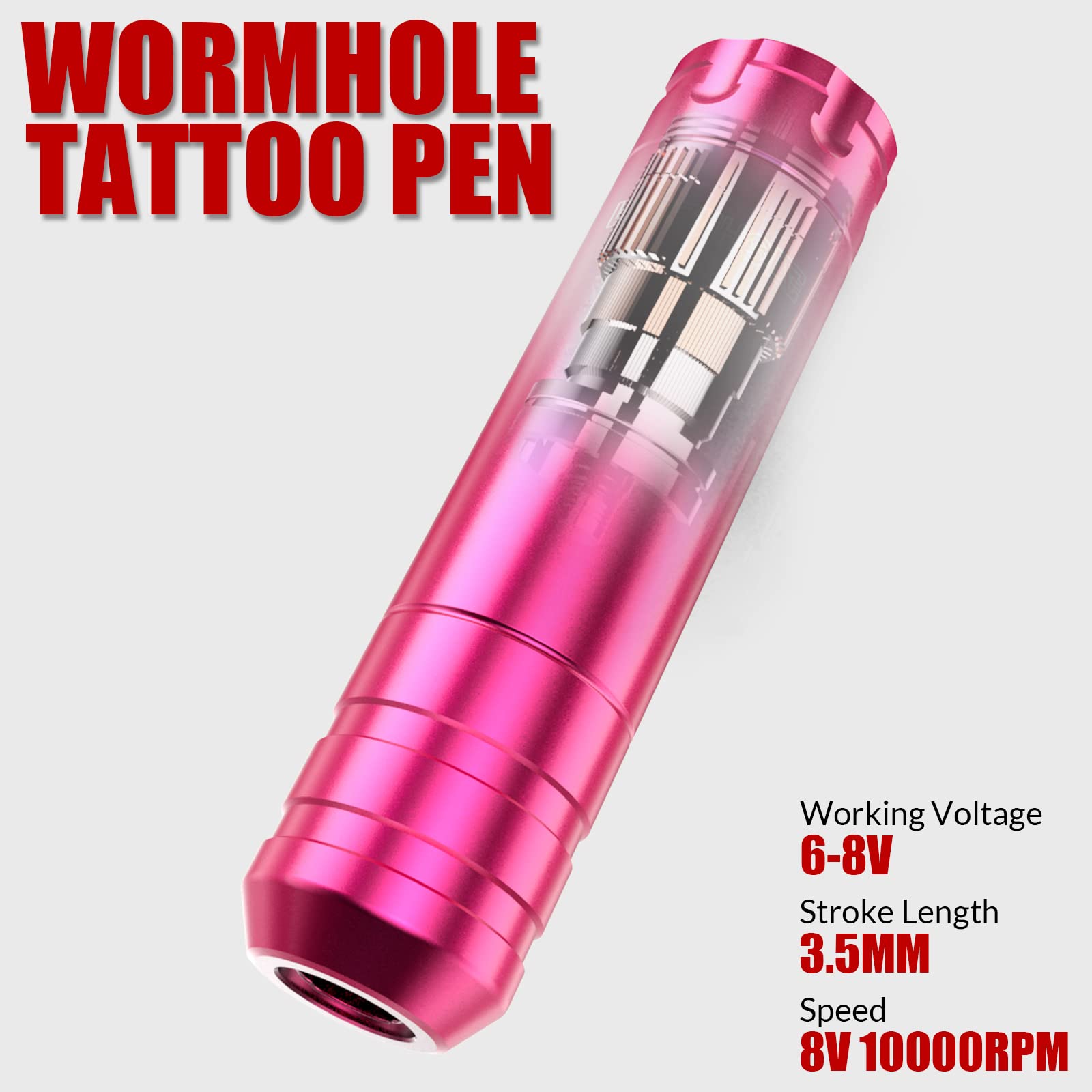Tattoo Kit, Wormhole Tattoo Machine Kit Tattoo Gun Kit Cartridge Needles Tattoo Pen Kit for Beginners Rotary Tattoo Machine Pen Kit Complete Tattoo Kit Tattoo Supplies WTK104