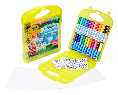 Crayola Window Markers & Stencil Set, Craft, 30+ Pieces, Gifts for Kids