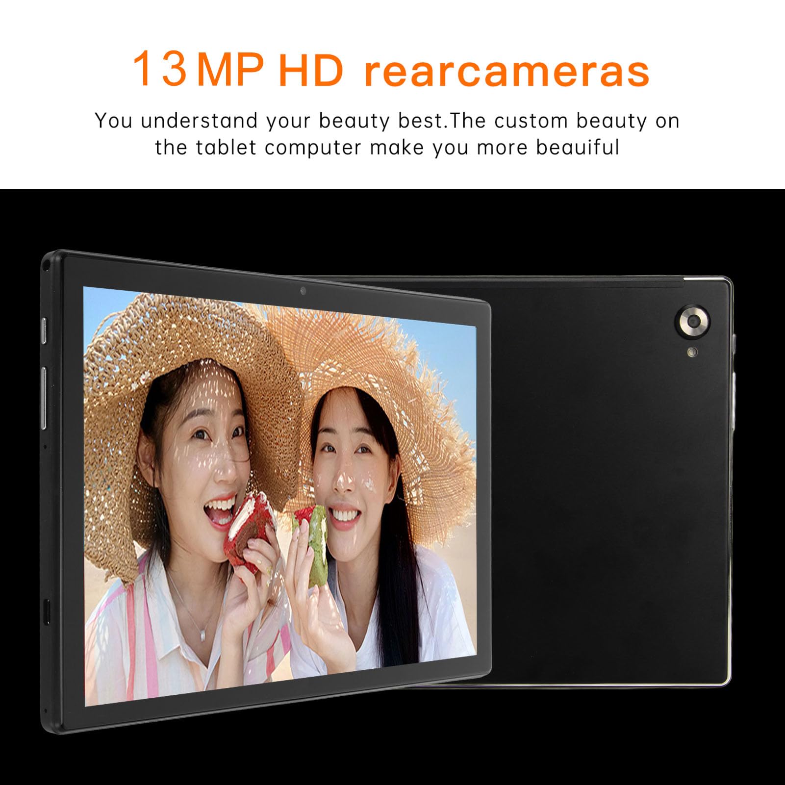 DAUERHAFT Tablet PC, 5GWIFI 8GB RAM 256GB ROM Stereo Dual Speakers Black 10.1 Inch Smart Tablet Fast Charging 2 in 1 for Office (US Plug)