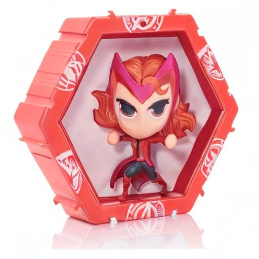 WOW! PODS Avengers Collection - Scarlet Witch | Superhero Light-Up Bobble-Head Figure | Official Marvel Collectable Toys & Gifts,4 inches