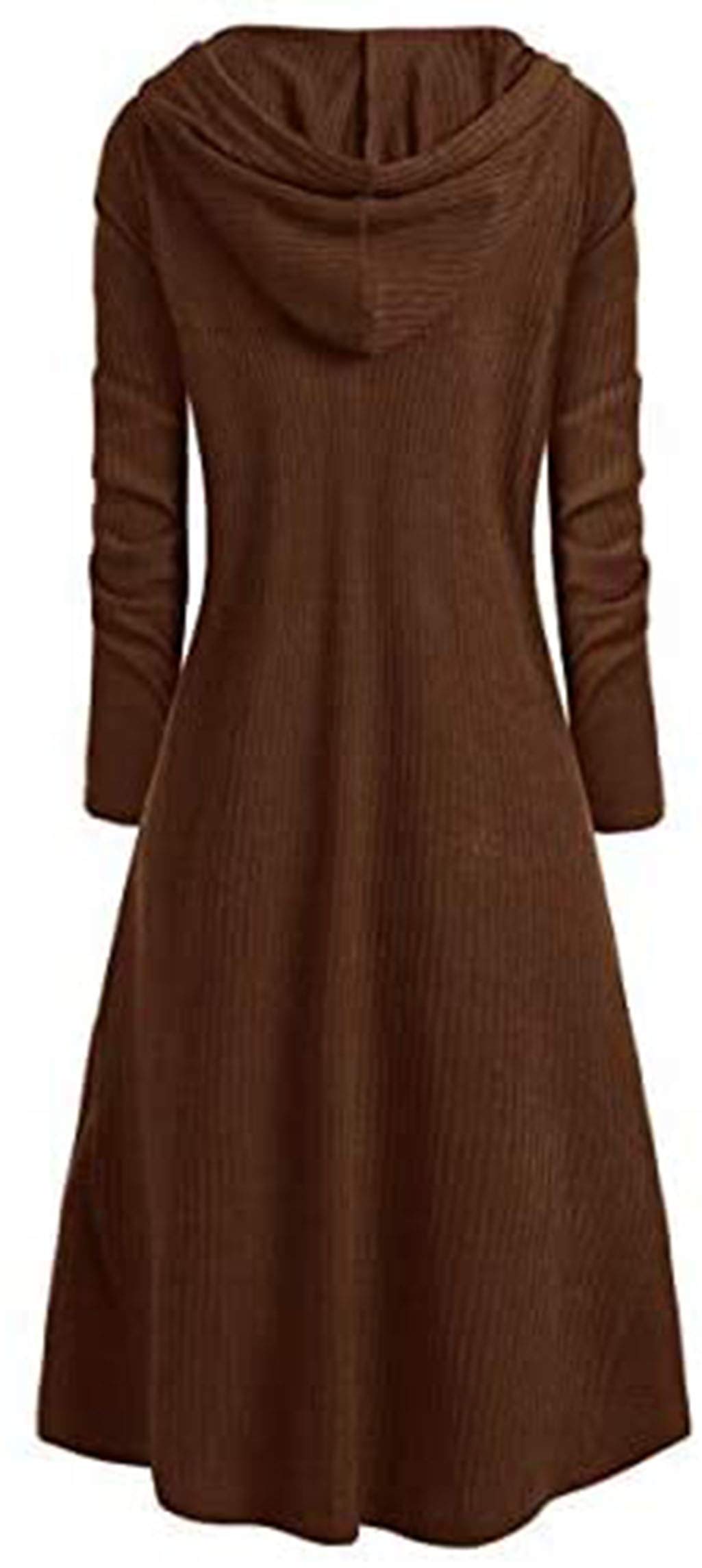 CNSTORE Women Pullover Sweater Hooded High Low Drop Shoulder Longline Gothic Drawstring Cardigan Halloween