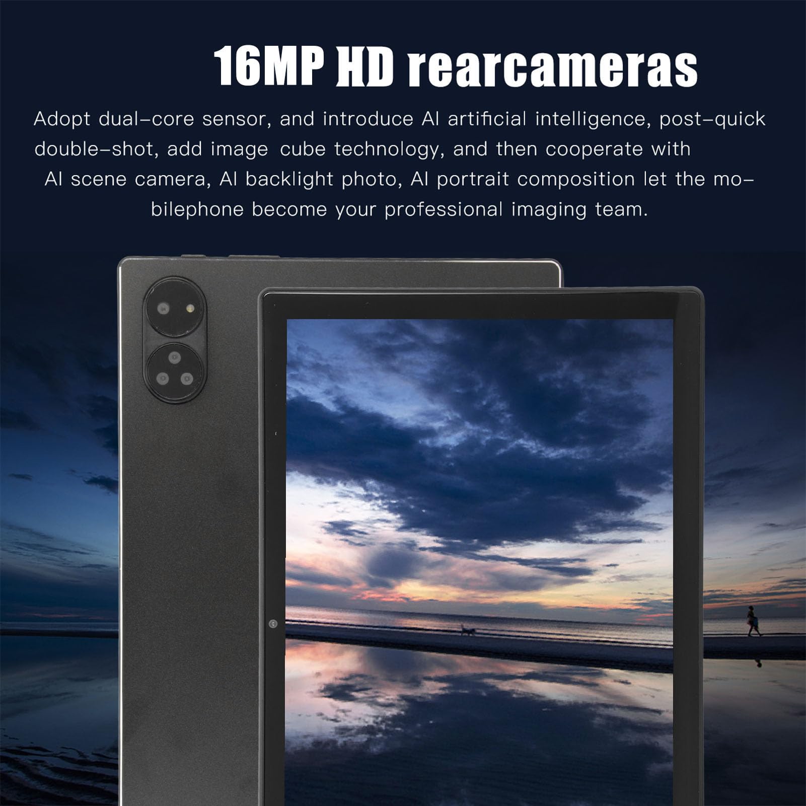 DAUERHAFT Tablet Computer, Support GPS 2 in 1 8GB 256GB 10.1 Inch Tablet with Keyboard for Travel for Android 12.0 (US Plug)