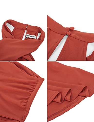 Women's Criss Cross Halter Tops Wrap Going Out Trendy Tank Tops Burnt Orange