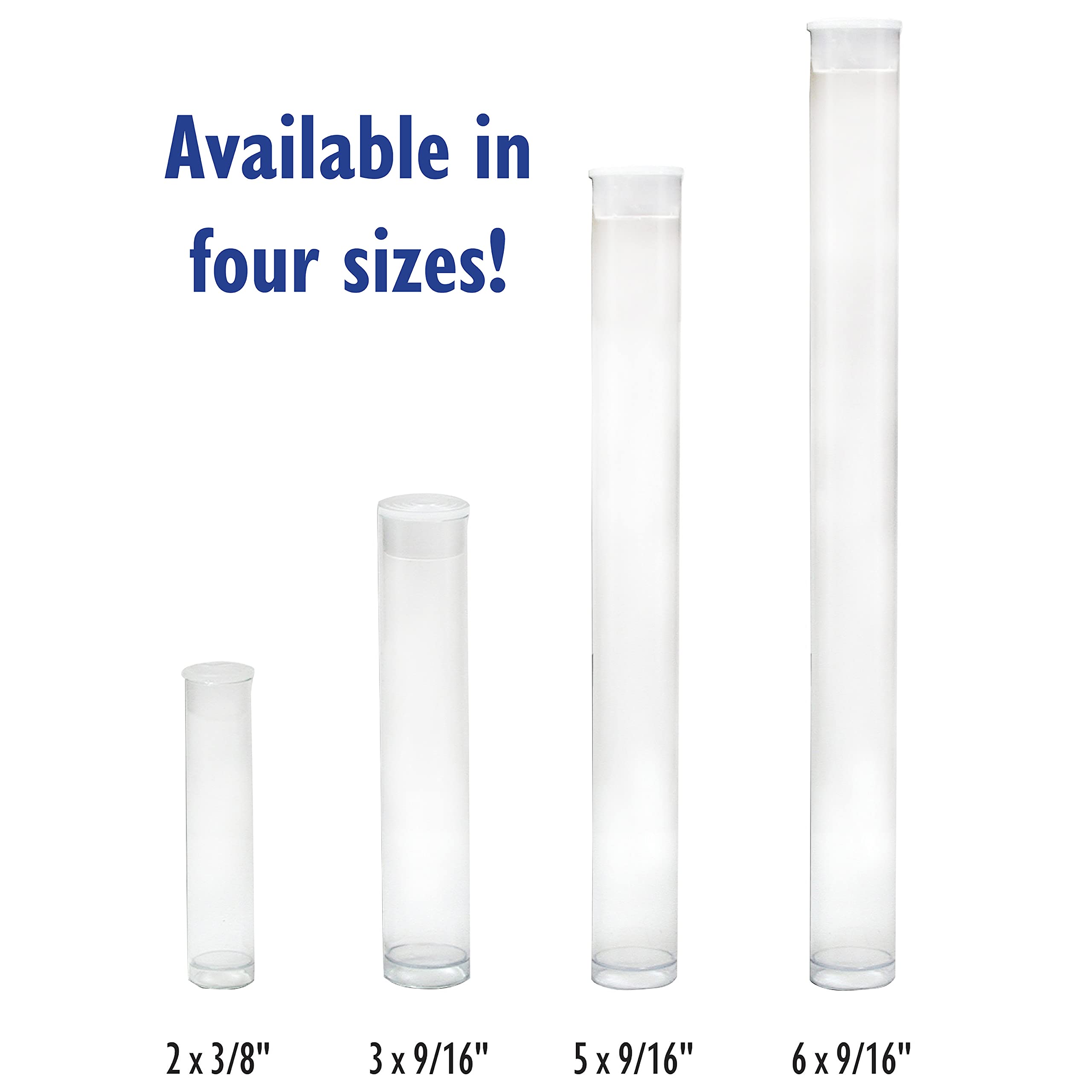 The Beadsmith Clear Plastic Tubes - 6-Inch-Long Round Tubes, 9/16 Inches in diameter - Flat Caps - Use for Beads, Bath Salts, Wedding & Party Favors, Home or Office Storage - Bag of 20