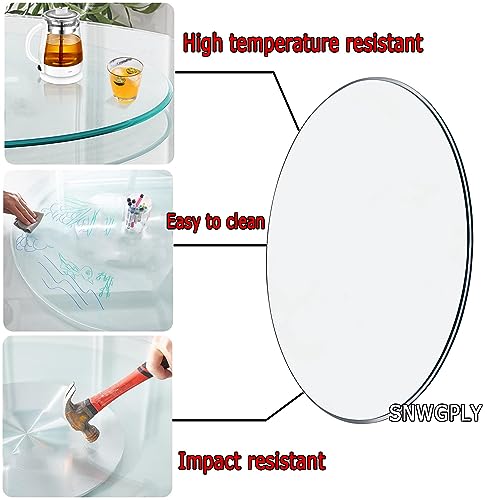 SNWGPLY Tempered Glass Round Table Top, Round Dining Table, Round Glass Table Top Replacement, High Load-Bearing, Safe and Stable, for Conference Tables, Waiting Room Tables