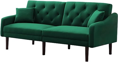 Modern Napping Futon Sofa Daybed Loveseat,2 Seaters Love Seat Convertible Sleeper Couch Bed for Home Apartment Office Small Space Living Room Furniture Sets