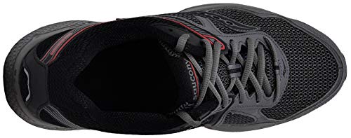 Saucony Men's Cohesion 10 Grey/Black/Red Running Shoe 10 M US
