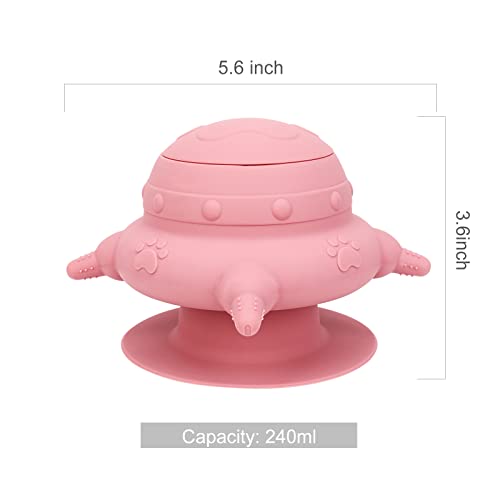 Puppy Feeder Milk Bowl for Nursing Puppy, 4 Teats Puppy Bottles for Multiple Puppies, 240ml Doggie Bubble Feeder Puppy Bottles