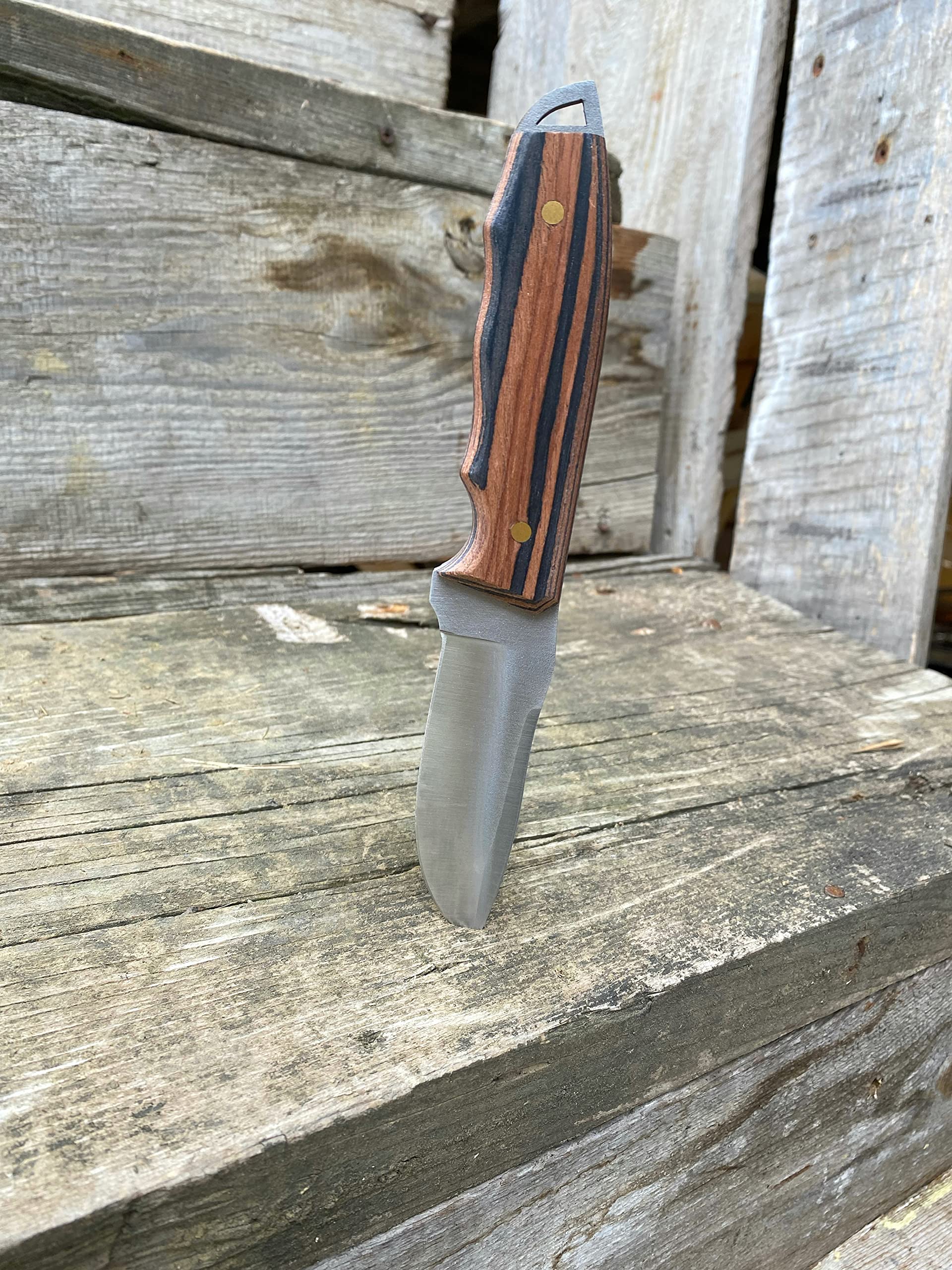 Custom Handmade Tactical Knife-4116 Stainless Steel Survival Knife for Hunting and Camping- Fixed Blade Knives with Ebony Tree Wood- Include Sheath