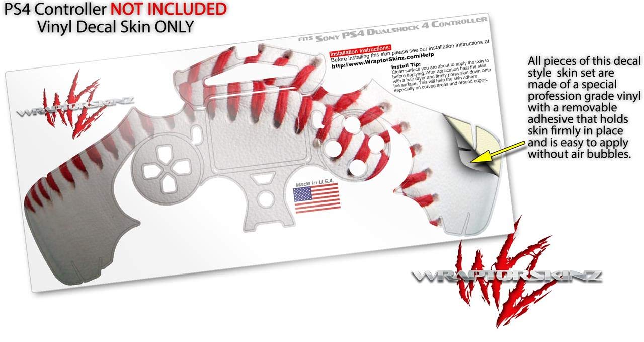 WraptorSkinz Skin Compatible with Sony PS4 Dualshock Controller PlayStation 4 Original Slim and Pro Baseball (Controller NOT Included)