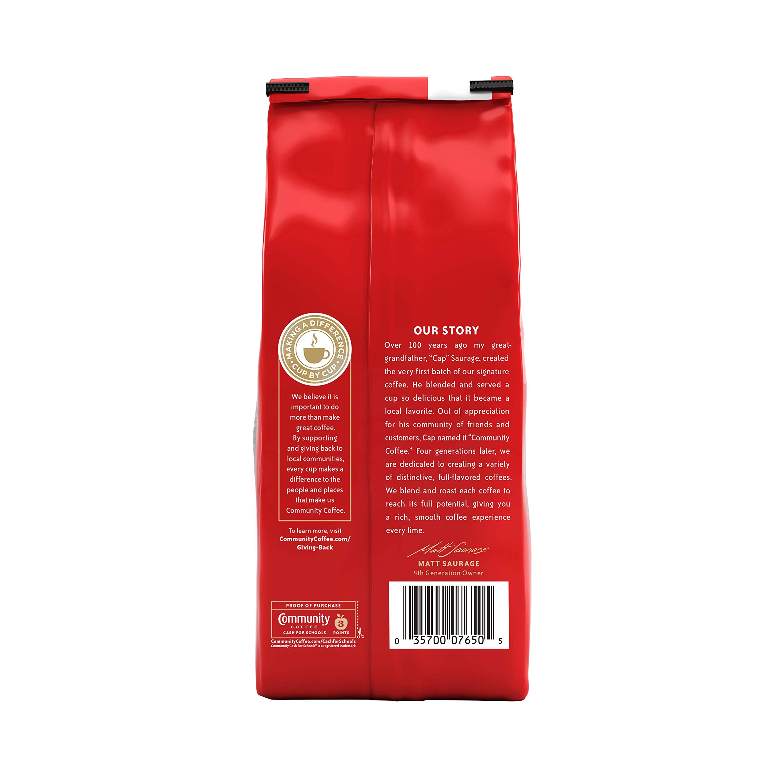 Community Coffee Café Special Half-Caff Ground Coffee, Medium Dark Roast, 32 Ounce Bag (Pack of 4)