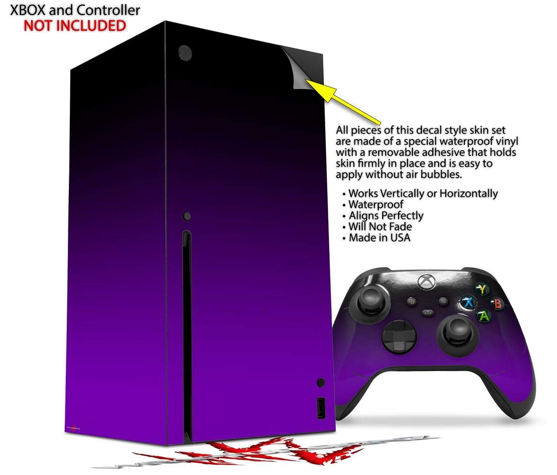 WraptorSkinz Skin Decal Vinyl Wrap compatible with the XBOX Series X Console and Controller - Smooth Fades Purple Black (GAMING CONSOLE NOT INCLUDED)