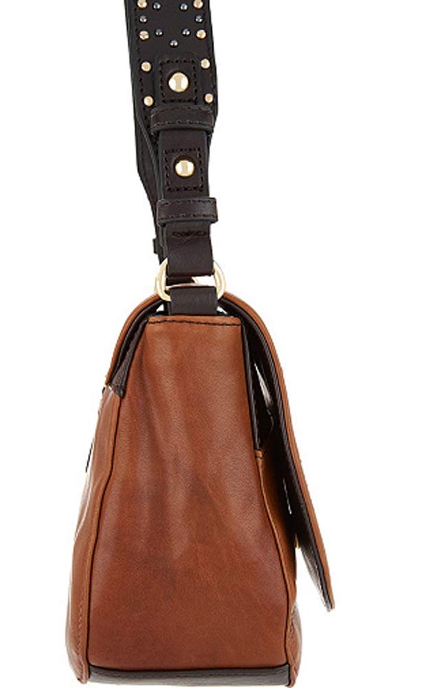 Tignanello Item Saddle Cross Body W/RFID Protection, Rust/Brown