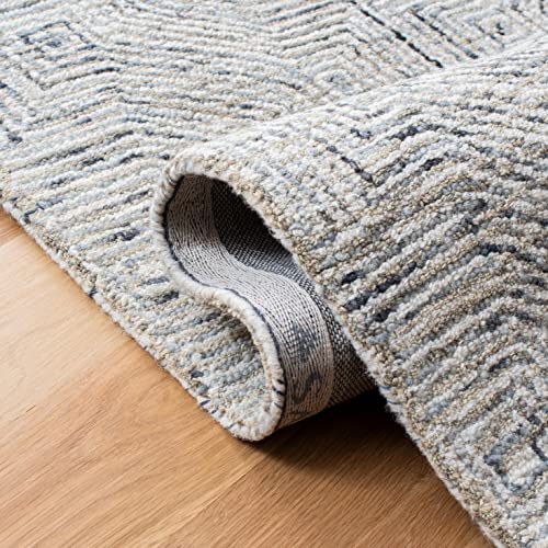 SAFAVIEH Aspen Collection Area Rug - 6' x 9', Grey & Beige, Handmade Boho Wool, Ideal for High Traffic Areas in Living Room, Bedroom (APN286F)