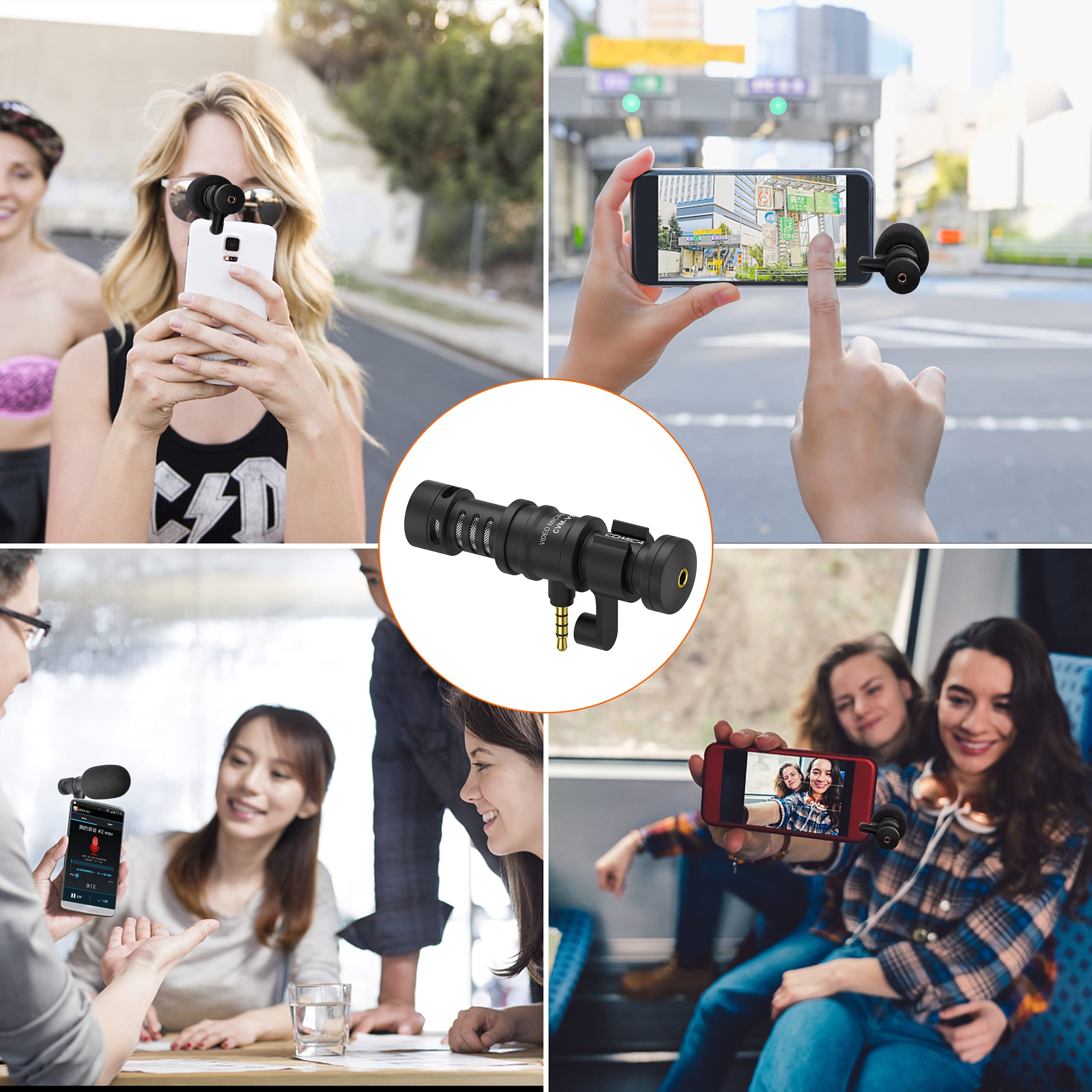 comica CVM-VS08 Professional Cardioid Video Shotgun Microphone, 3.5mm-Trrs Mic for iPhone iPad Samsung Huawei Android Smartphones, Perfect for Video Recording