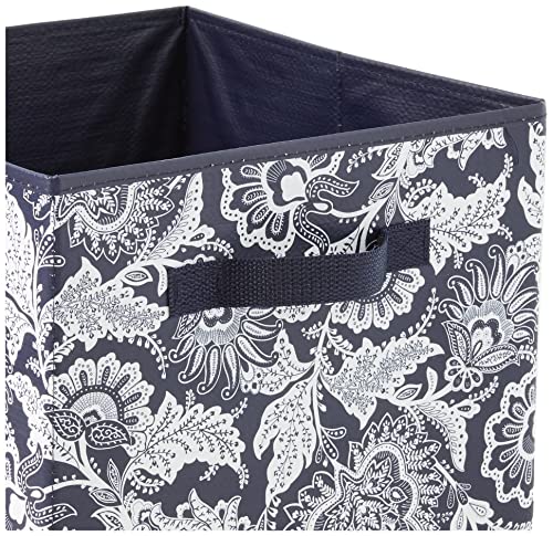Vera Bradley Women's Collapsible Storage Bins Set of 2 - Large, Java Navy & White, Large