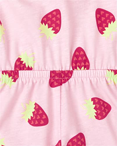 The Children's Place Baby and Toddler Girls Strawberry Ruffle Romper, Pink, 5T