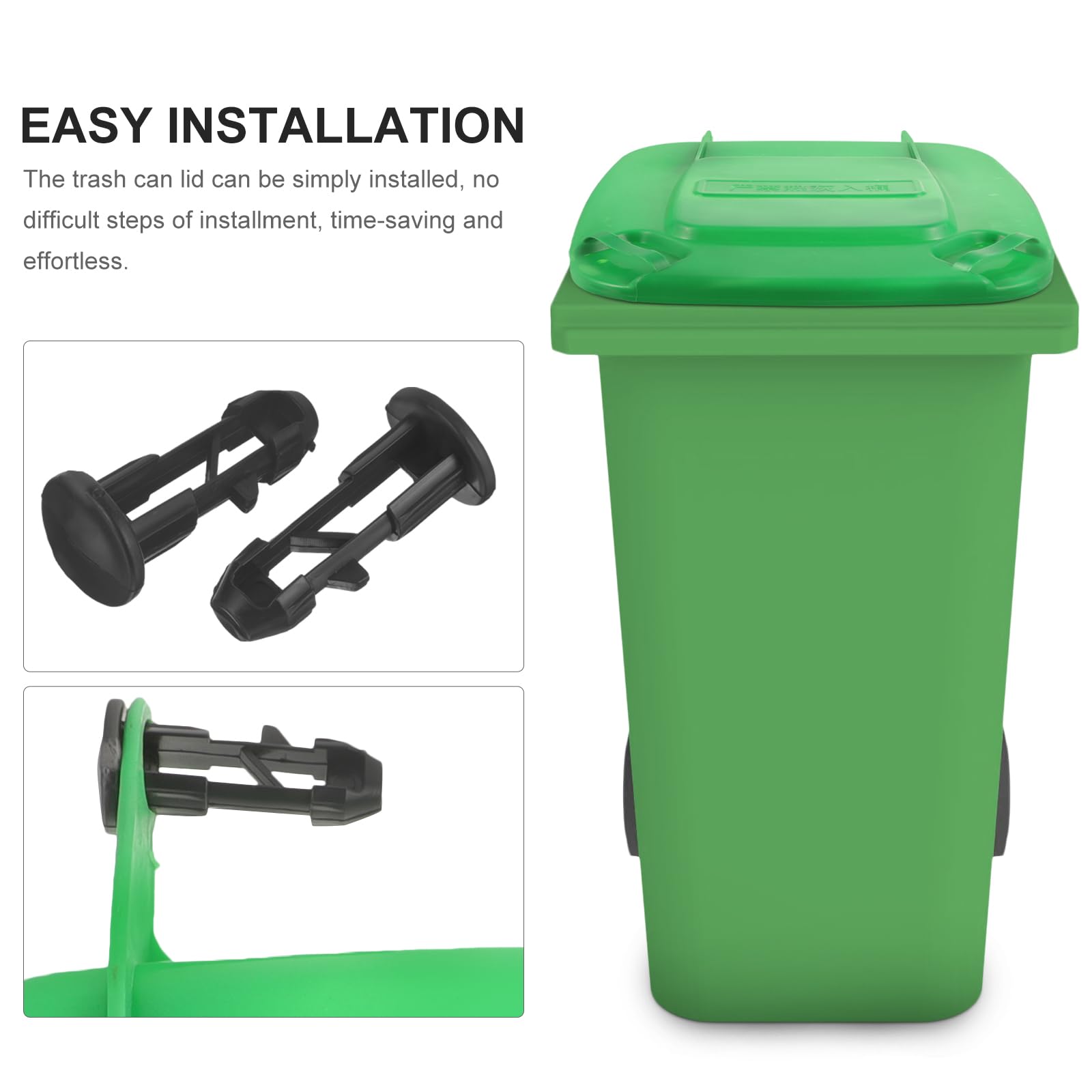 INOOMP Trash Can Lid Replacement,50L Plastic Outdoor Garbage Can Cover Heavy-Duty Square Trash Garbage Lid Rubbish Bin Lid Waste Basket Lid for Sanitation