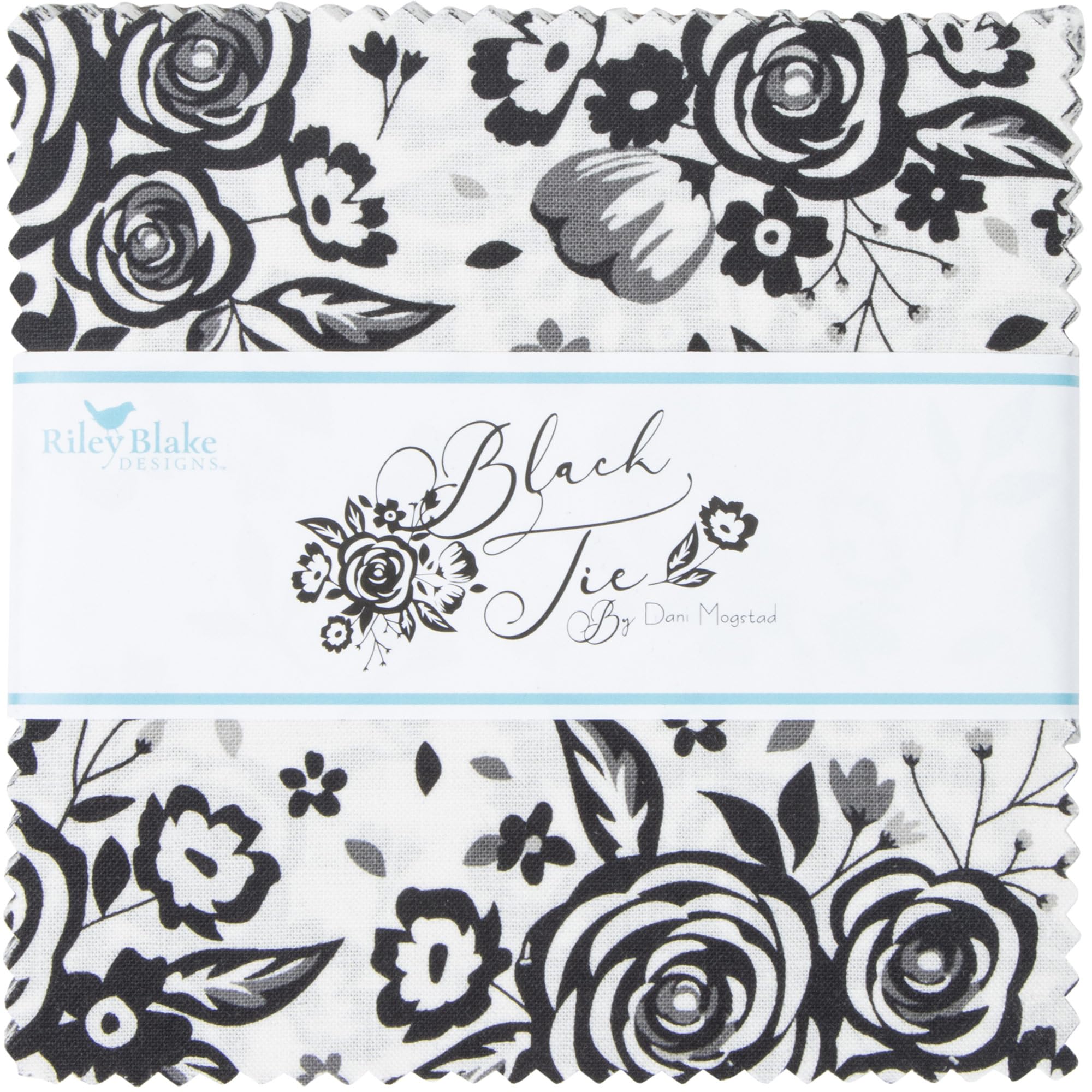 Dani Mogstad Black Tie 5" Stacker 42 5-inch Squares Charm Pack Riley Blake Designs 5-13750-42