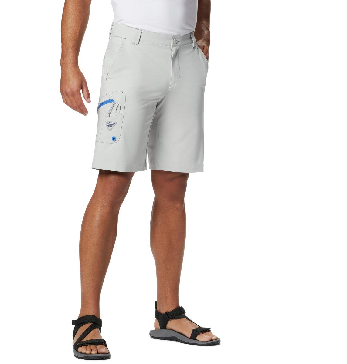 Columbia Men's Terminal Tackle Short, Cool Grey/Vivid Blue, 36