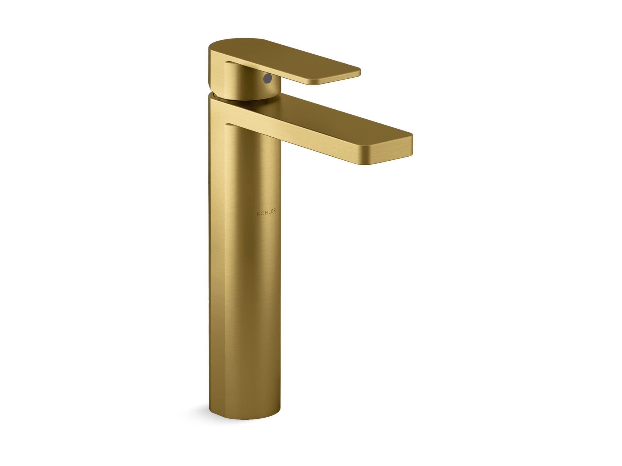 Kohler K-23475-4N-2MB Parallel Tall Single Handle Bathroom Sink Faucet, 5 GPM, Vibrant Moderne Brushed Brass