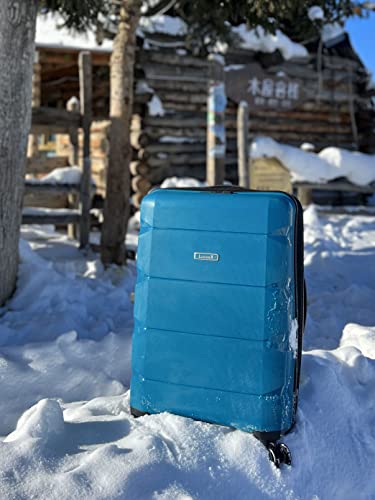 LUGGEX Blue 24 Inch Expandable Luggage with Spinner Wheels - Lightweight Checked Luggage - Effortless Vacation Mobility (Teal Suitcase)