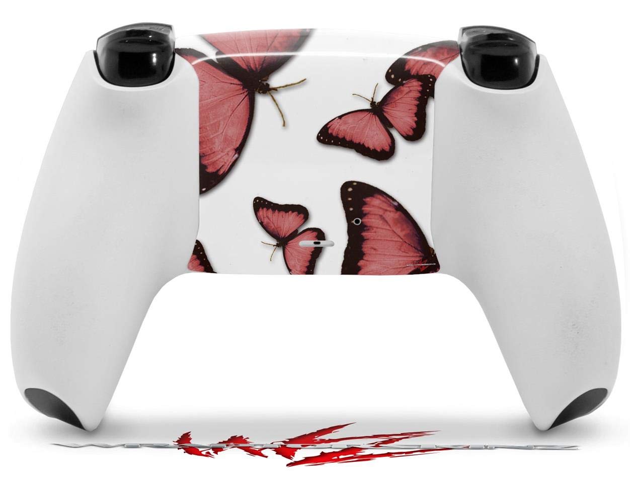 WraptorSkinz Skin Wrap compatible with Sony PS5 DualSense Controller Butterflies Pink (CONTROLLER NOT INCLUDED)