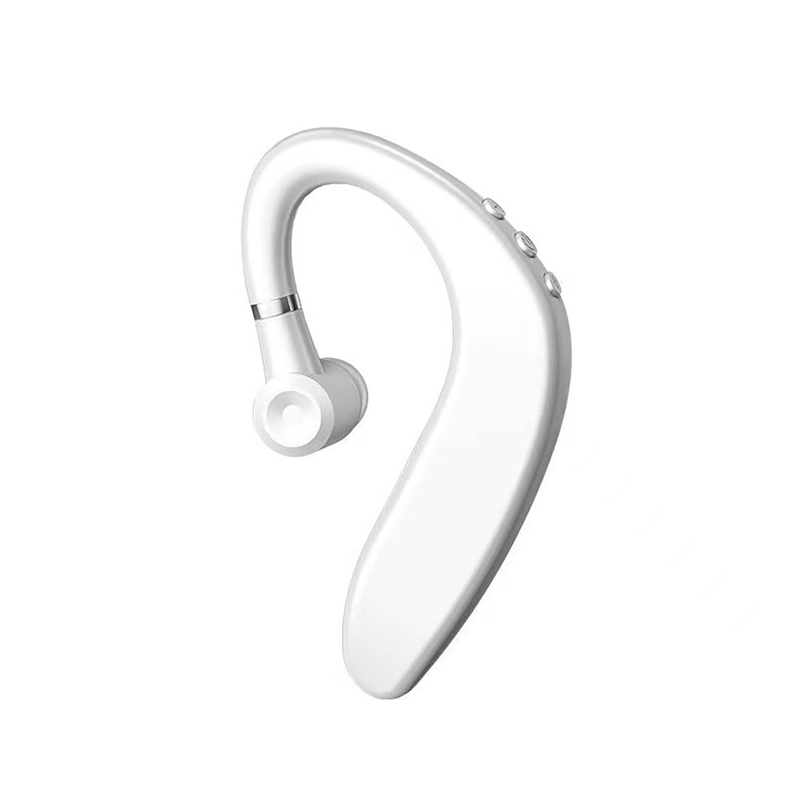 H.Queen Lifetech White Bluetooth Earpiece Wireless Handsfree Headset V5.2with Built-in Mic for Driving/Business/Office for Cell Phone Calls with Clear,Single Earset