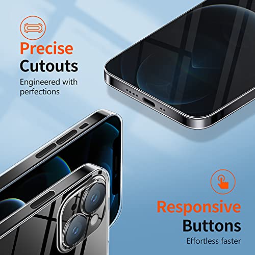 Purluct Compatible with iPhone 13 Mini Slim Case,Paper-Thin Transparent Finish Skin Back Case [Non Yellowing] Ultra Protective Cover with Camera Protection 5.4 Inch (Clear)
