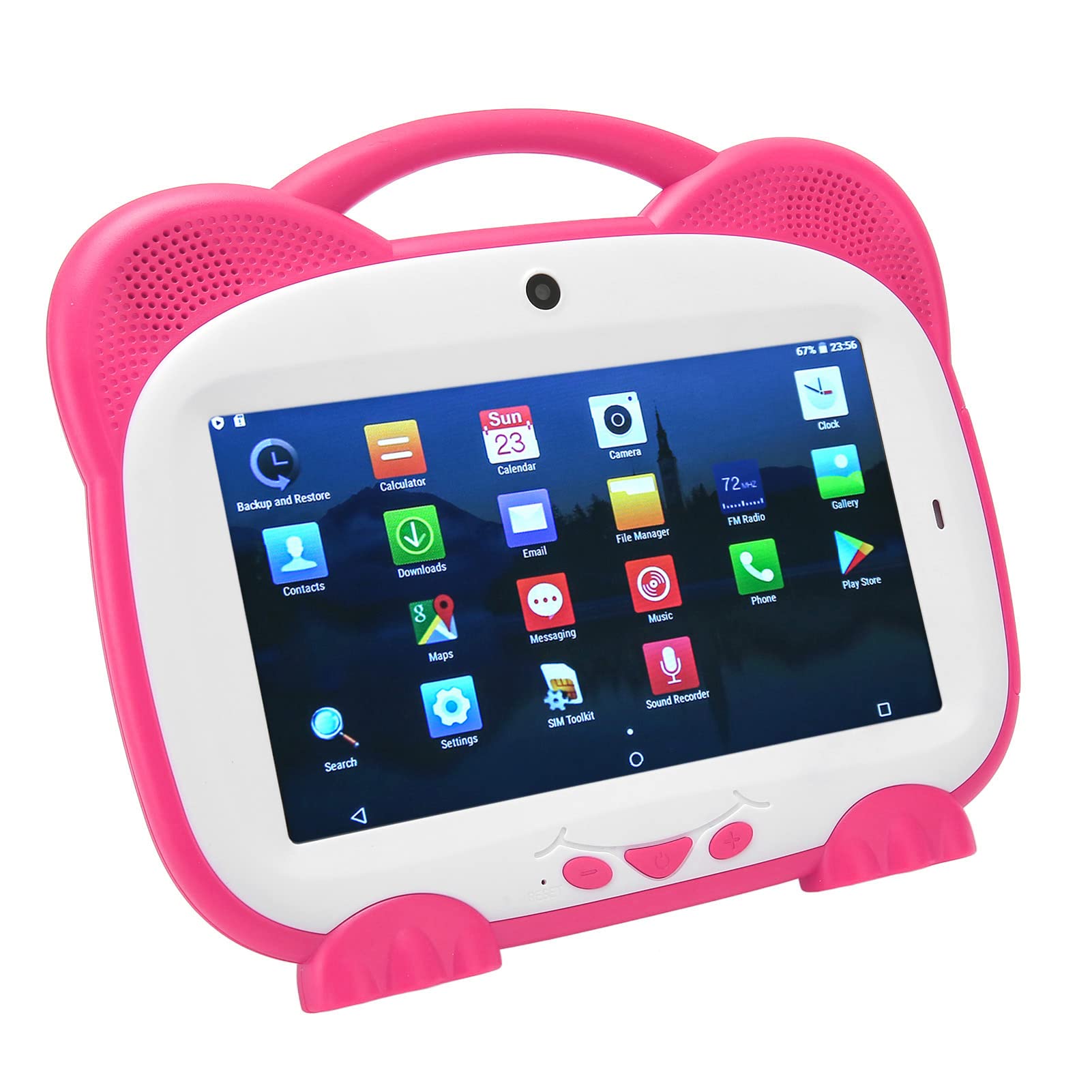 DAUZ Kids Tablet, HD 1080P 5500mAh 7 Inch Quad Core Kids Touch Tablet for Android 10.0 (Pink)