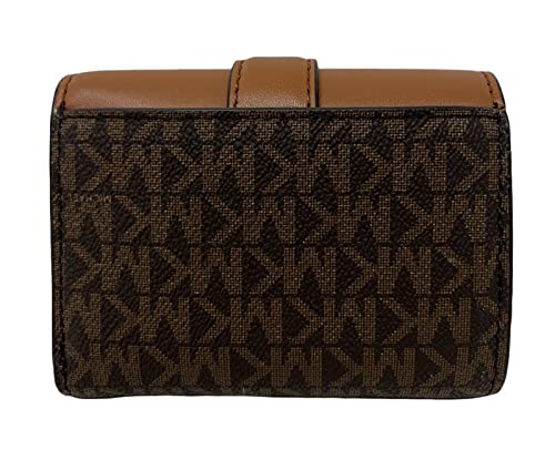 Michael Kors Carmen Women's Medium Bifold Wallet Flap Brown Signature Logo