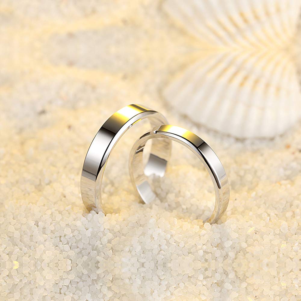 Dankadi Men & Women Fashion 925 Sterling Silver Ring Smooth Plain Dome Comfort Solid Silver Ring Wedding Engagement 3.5 mm Ring 12# (classic style, 12)