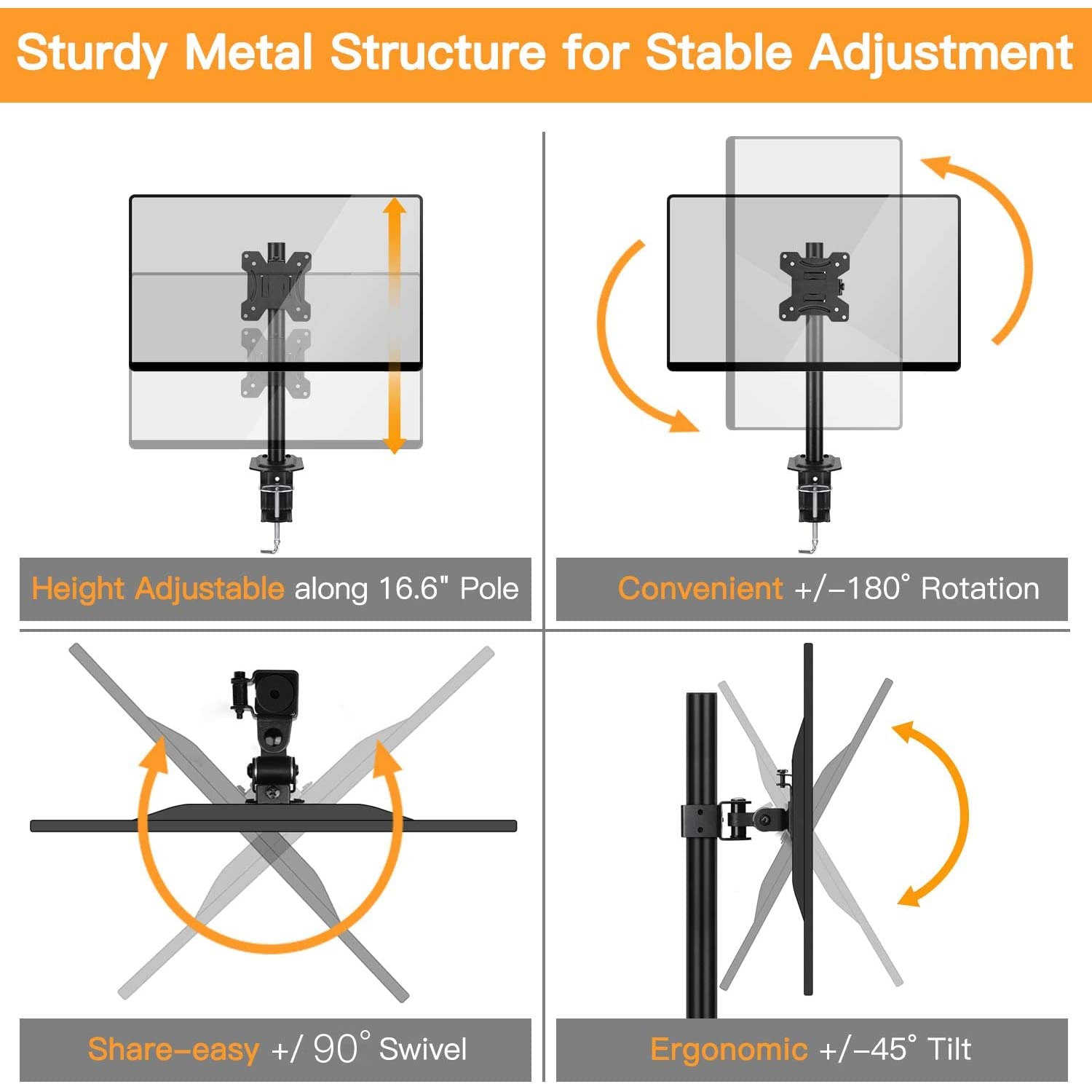 Ergear Monitor Mount and Adjustable Laptop Stand for Desk